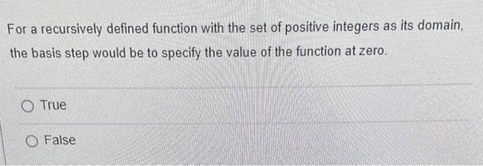 Solved For a recursively defined function with the set of | Chegg.com