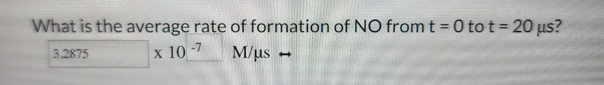 Solved What is the average rate of formation of NO from t=0 | Chegg.com