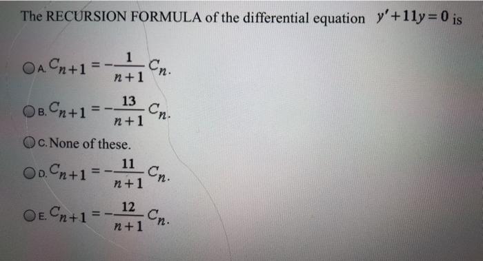 Differential Equations For Solving A Recursive Equation – JCDAT