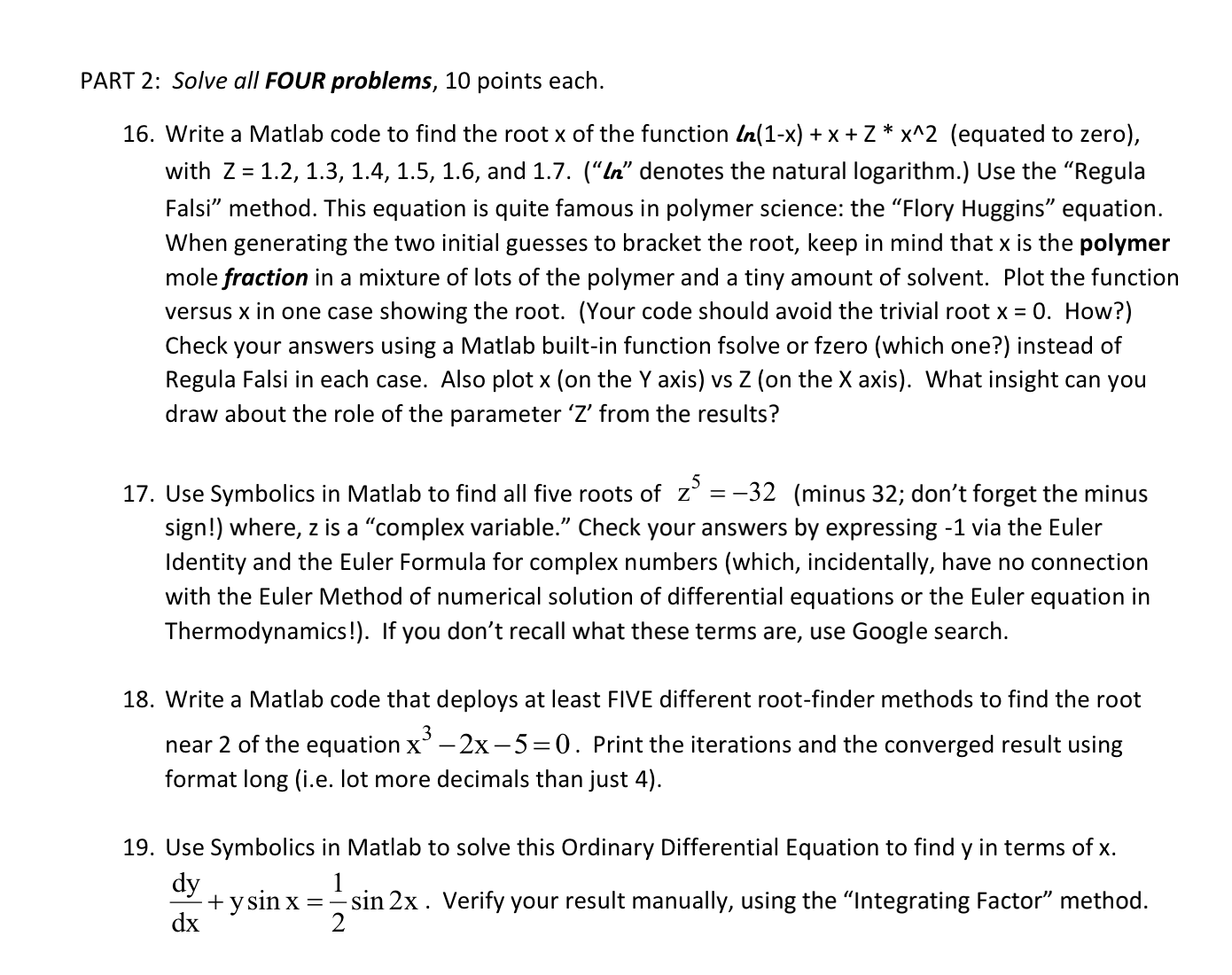 PART 2: Solve all FOUR problems, 10 ﻿points | Chegg.com