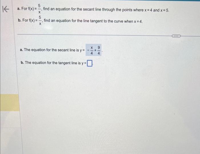 Solved a. For f(x)=x5, find an equation for the secant line | Chegg.com