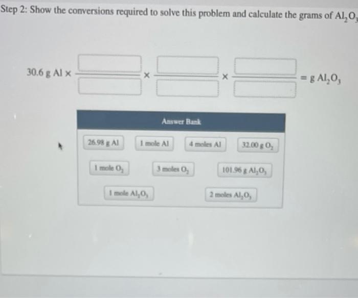 Solved How many grams of Al2O, can form from 30.6 g of Al? 4 | Chegg.com