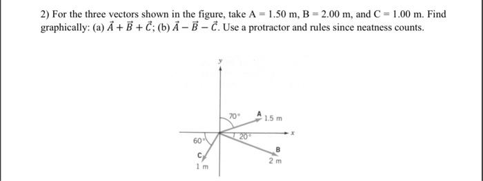Solved 2) For the three vectors shown in the figure, take | Chegg.com