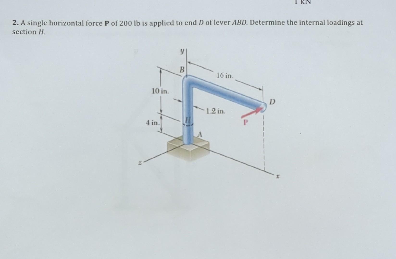 Solved 2. A single horizontal force P of 200lb is applied to | Chegg.com