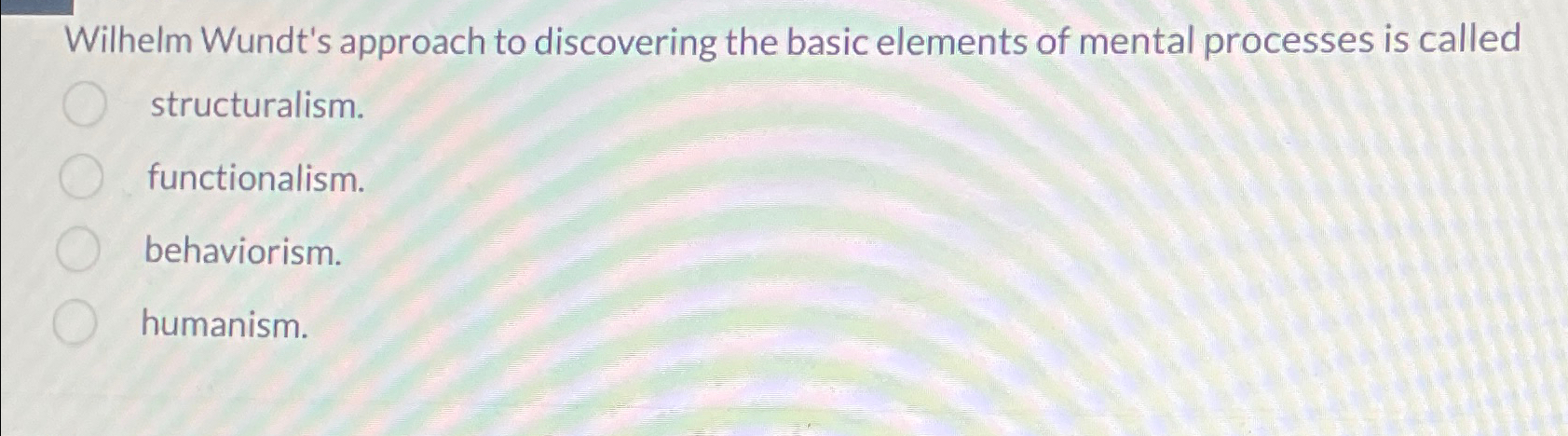 Solved Wilhelm Wundt's approach to discovering the basic | Chegg.com