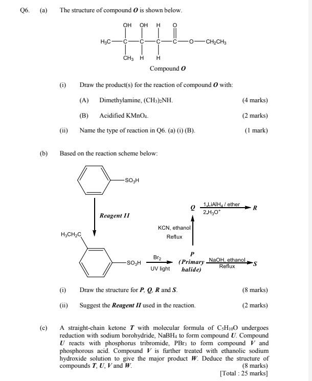 Solved Q5. (a) The structure of compound F is shown below. H | Chegg.com