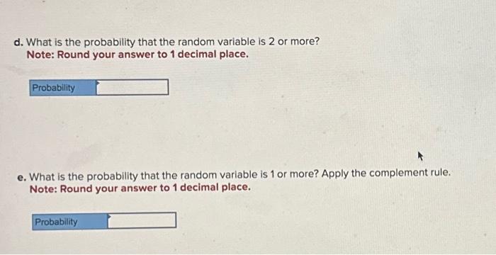 Solved Using the following discrete probability | Chegg.com