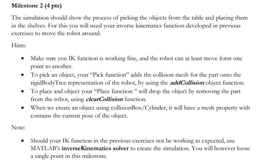 Solved The simulation should show the process of picking the | Chegg.com