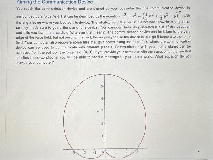 Solved Aiming the Communication Device You reach the | Chegg.com