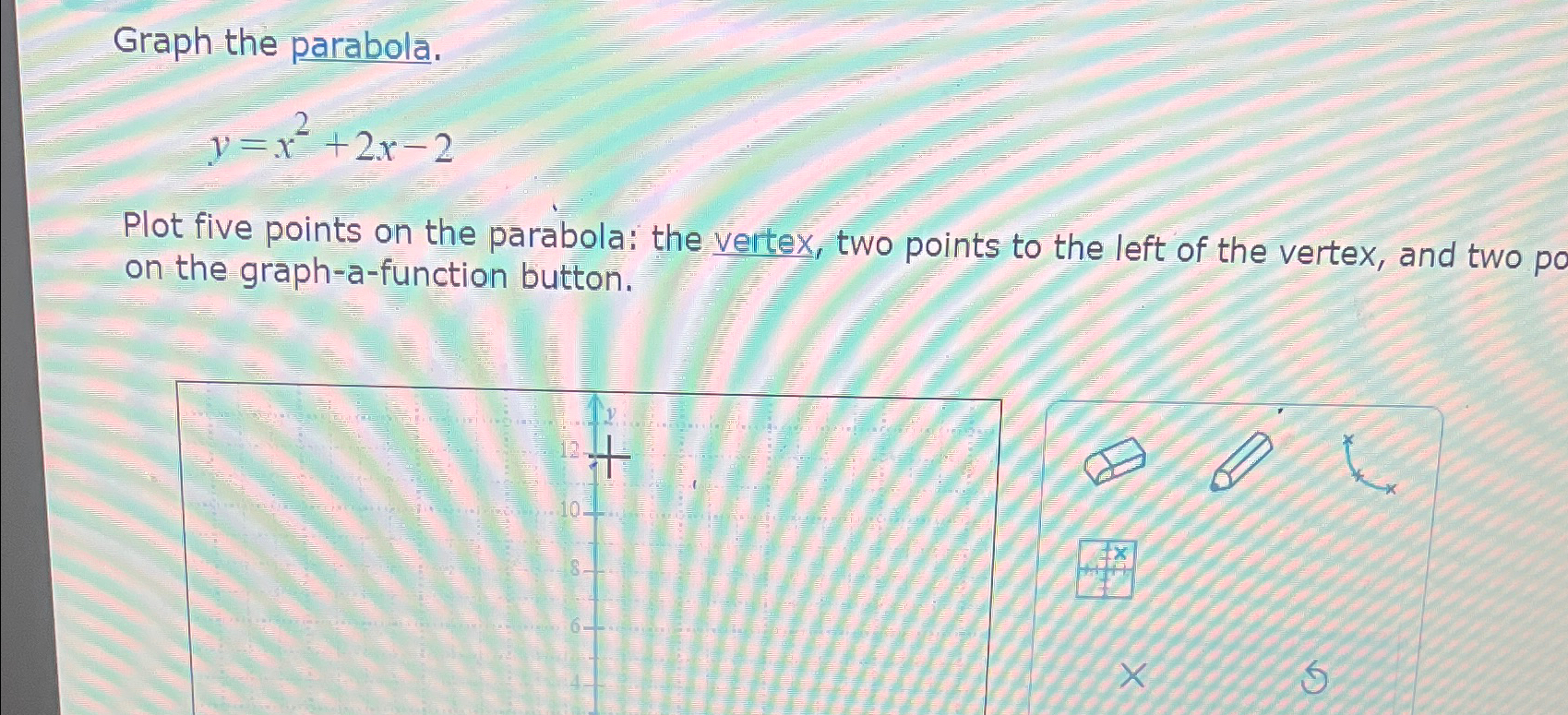 Solved Graph the parabola.y=x2+2x-2Plot five points on the | Chegg.com