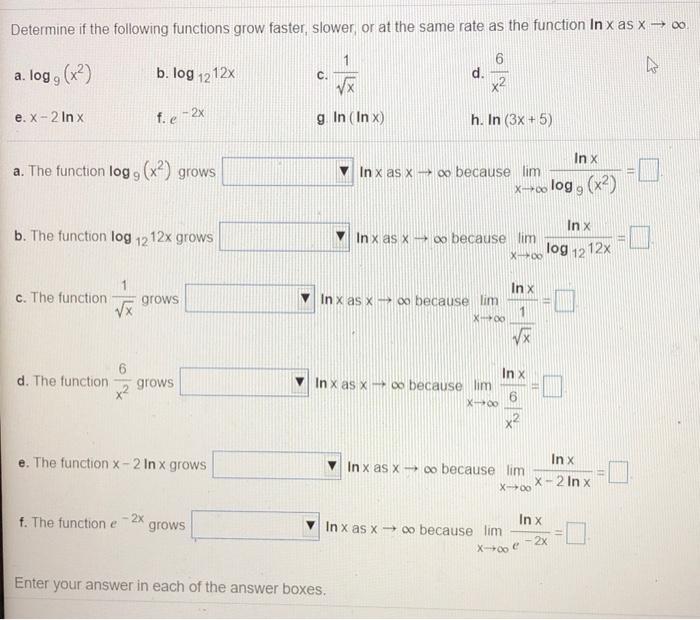 Solved Determine if the following functions grow faster, | Chegg.com