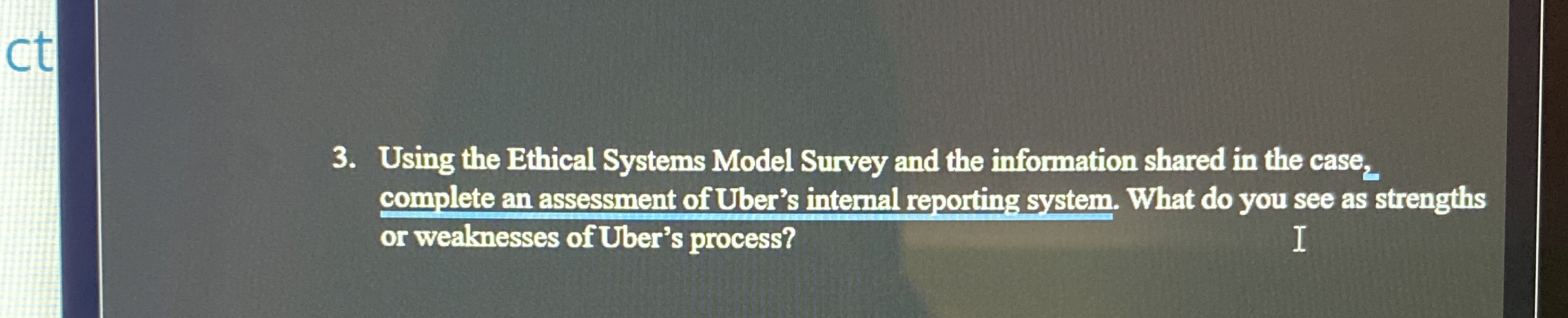 Solved Using the Ethical Systems Model Survey and the | Chegg.com