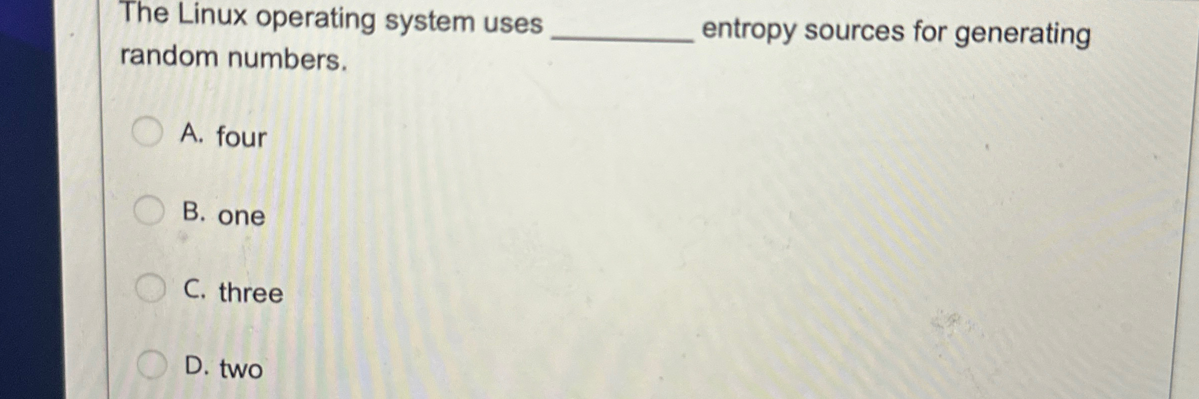 Solved The Linux operating system uses random numbers. q, | Chegg.com