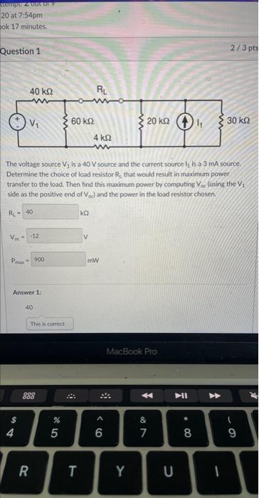 Solved The voltage source V1 is a 40 V source and the | Chegg.com