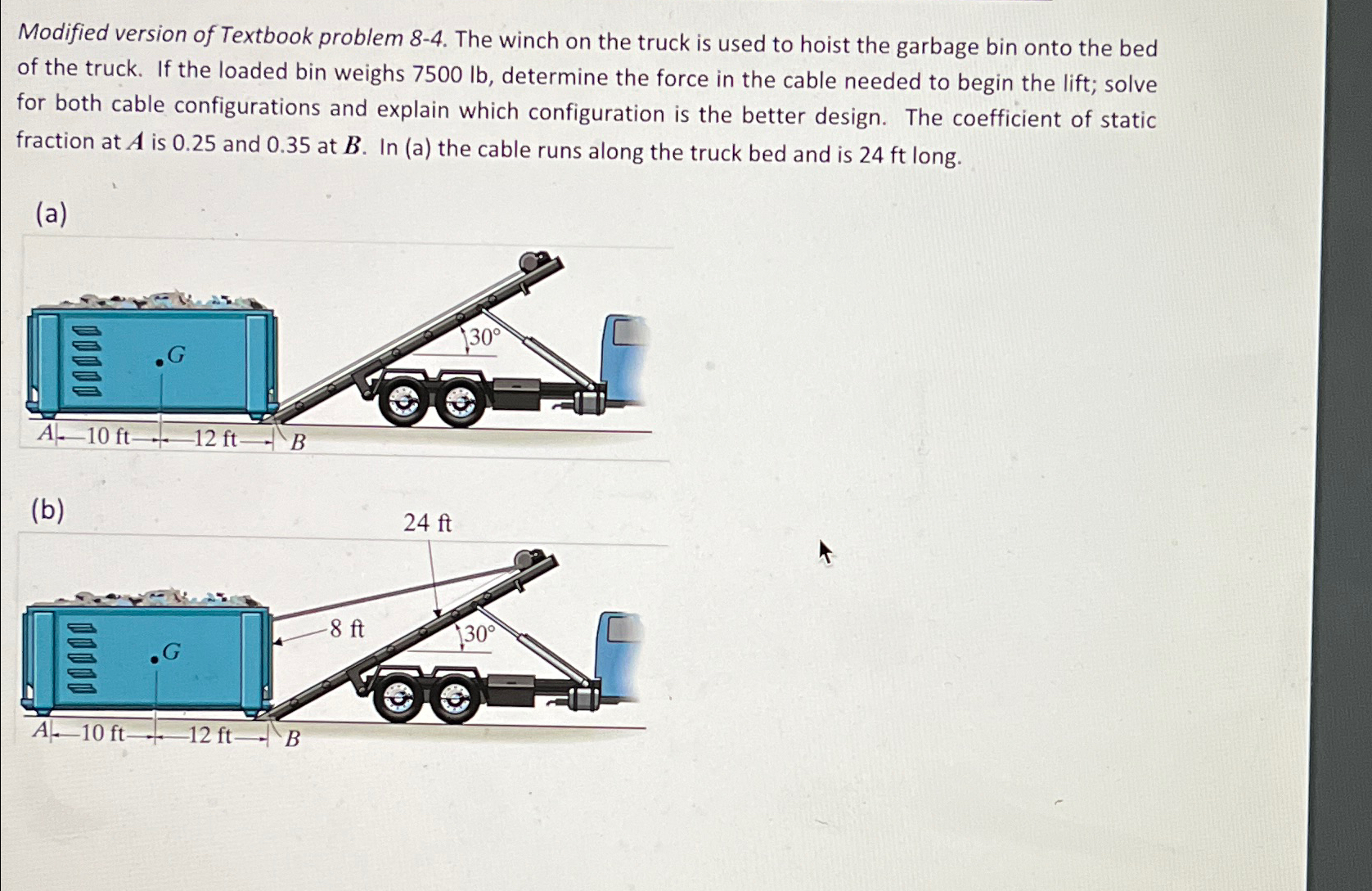 Solved Modified version of Textbook problem 8-4. ﻿The winch | Chegg.com