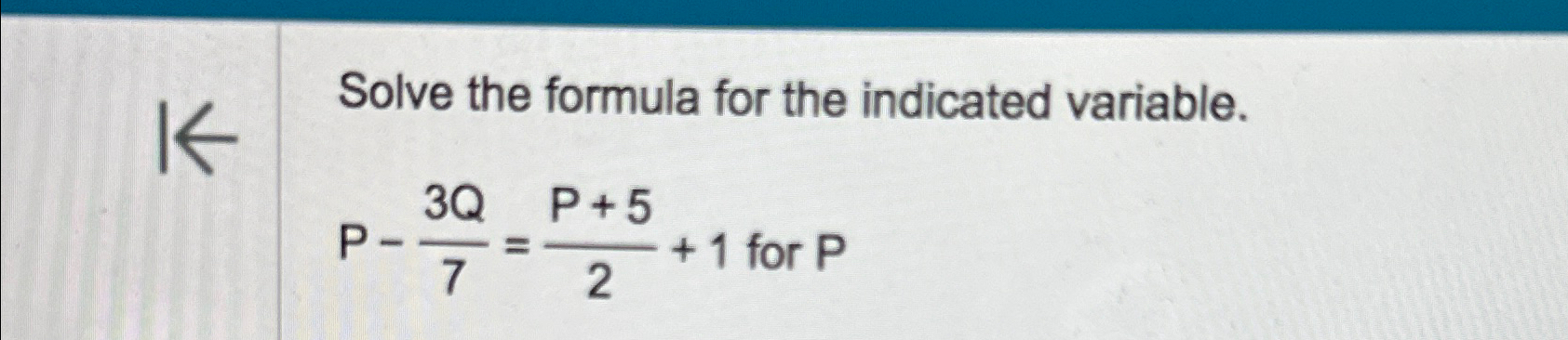 Solved Solve the formula for the indicated | Chegg.com