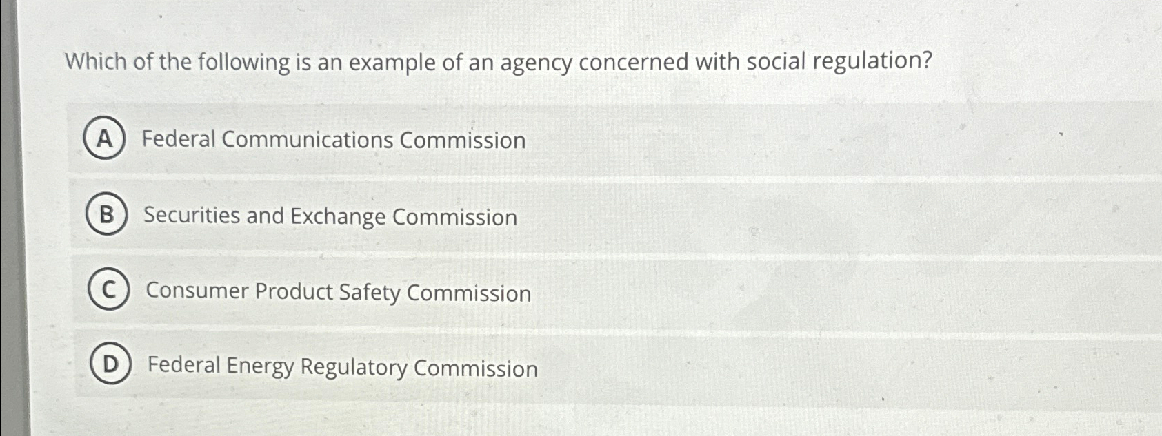 Solved Which of the following is an example of an agency | Chegg.com