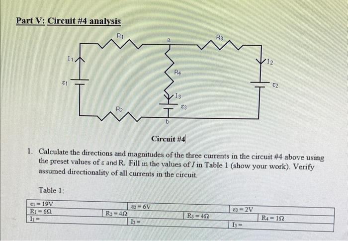 Solved Part V: Circuit #4 analysis Circuit #4 1. Calculate | Chegg.com