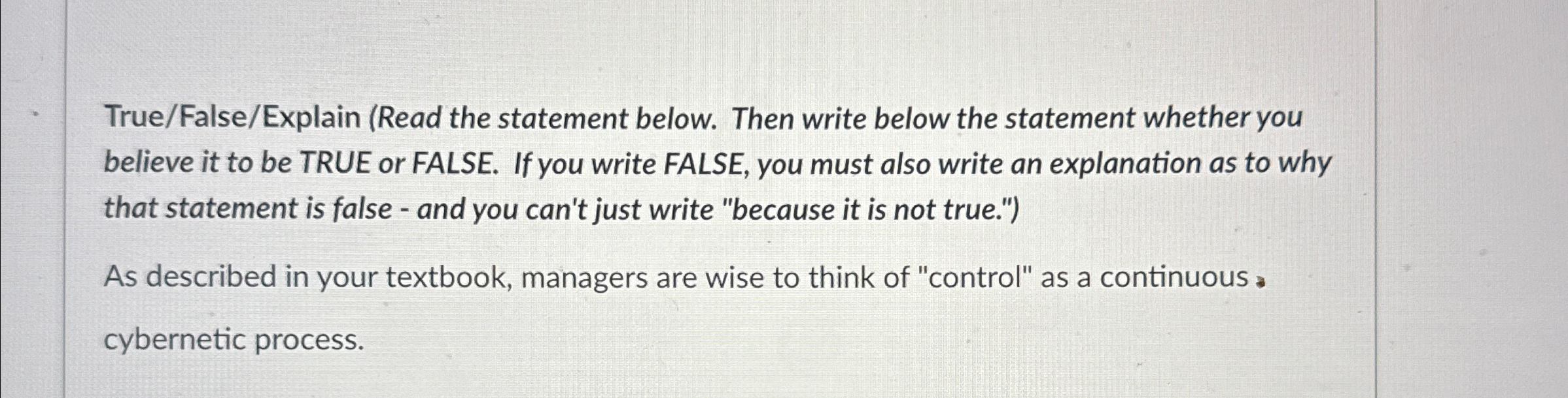 Solved True/False/Explain (Read the statement below. Then | Chegg.com