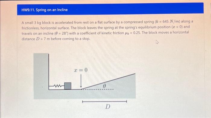 Solved A small 3 kg block is accelerated from rest on a flat | Chegg.com