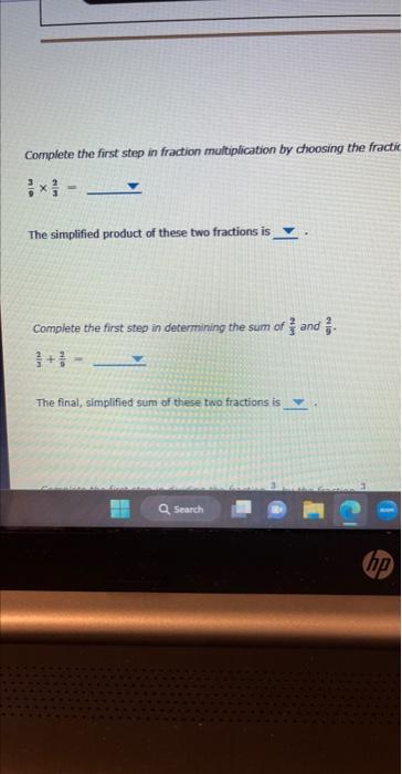 Solved Complete the first step in fraction multiplication by | Chegg.com