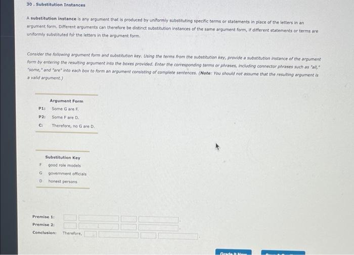 30. Substitution Instances A substitution instance is | Chegg.com