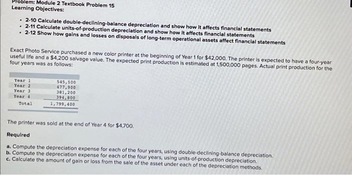 Solved Problem: Module 2 Textbook Problem 15 Learning | Chegg.com