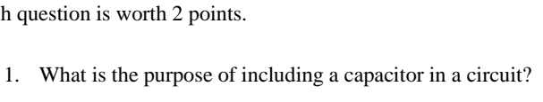 Solved h question is worth 2 points. 1. What is the purpose | Chegg.com