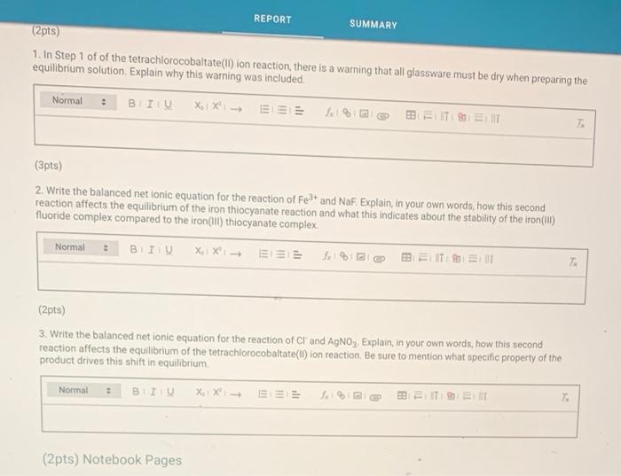 Solved ble REPORT SUMMARY the procedure . Measure 50 mL of | Chegg.com