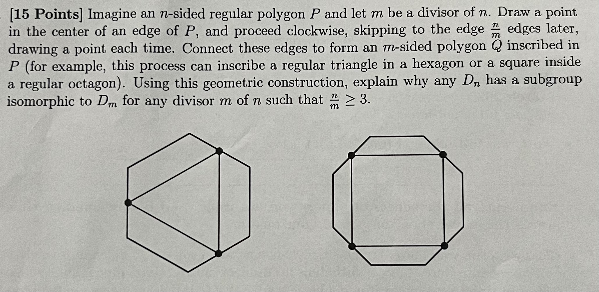 Solved [15 ﻿Points] ﻿Imagine an n-sided regular polygon P | Chegg.com