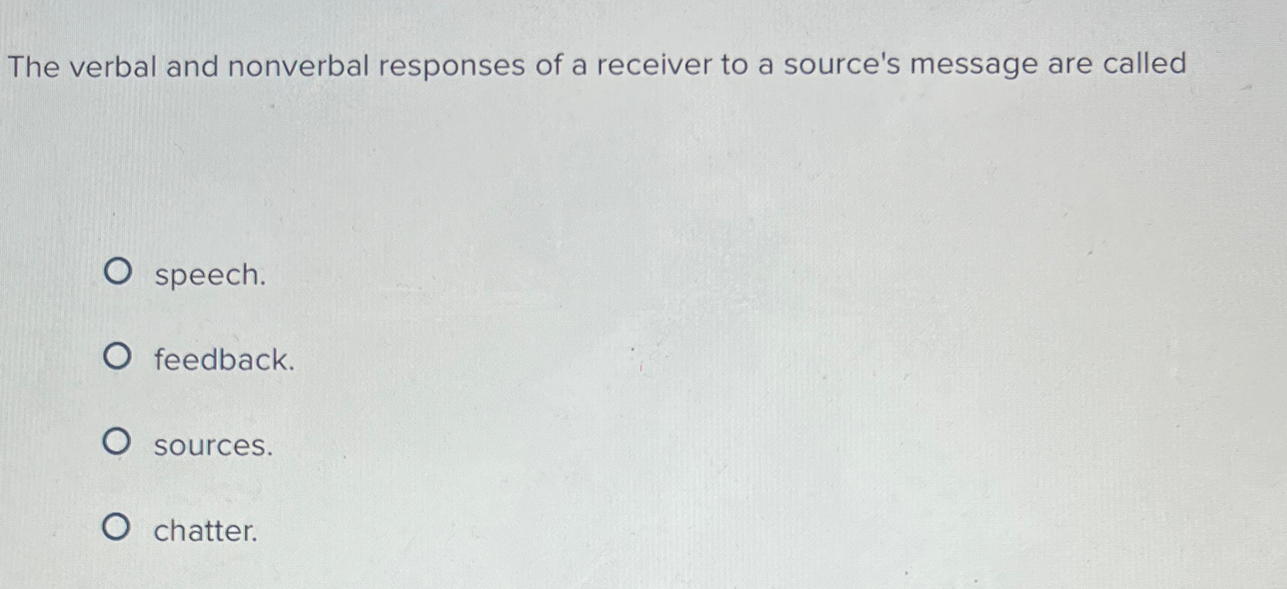 Solved The verbal and nonverbal responses of a receiver to a | Chegg.com
