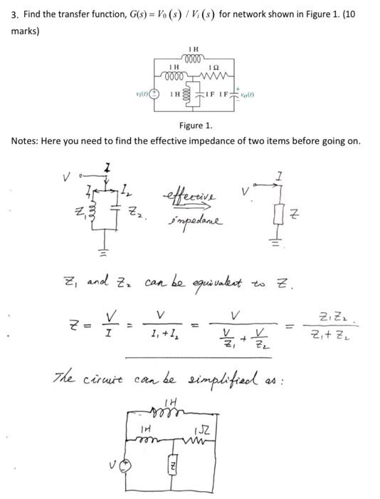 Solved 3. Find the transfer function, G(s)=V0(s)/Vi(s) for | Chegg.com
