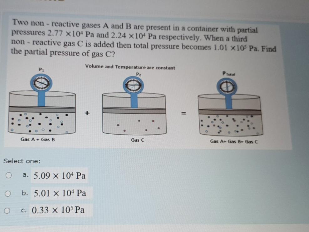 Solved Two non - reactive gases A and B are present in a | Chegg.com