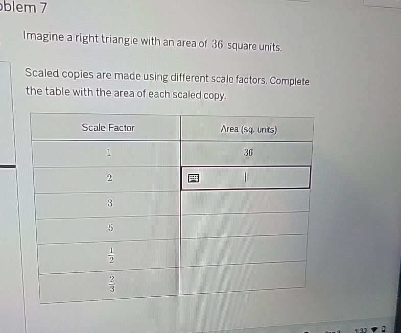 Solved blem 7Imagine a right triangle with an area of 36 | Chegg.com