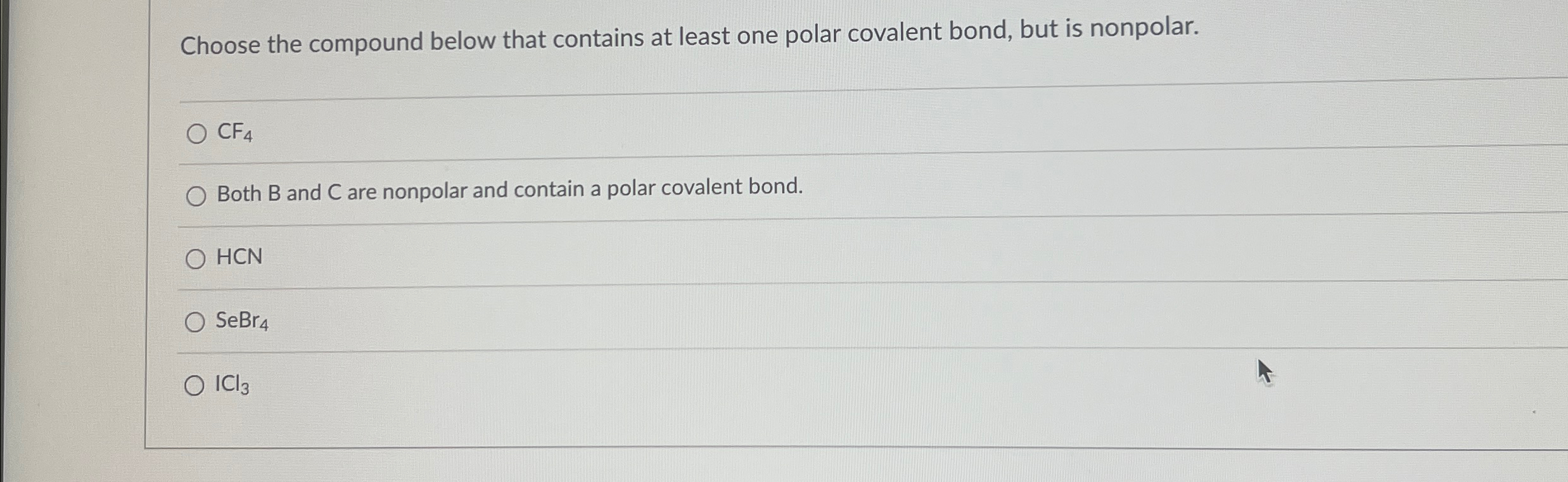 Solved Choose the compound below that contains at least one | Chegg.com
