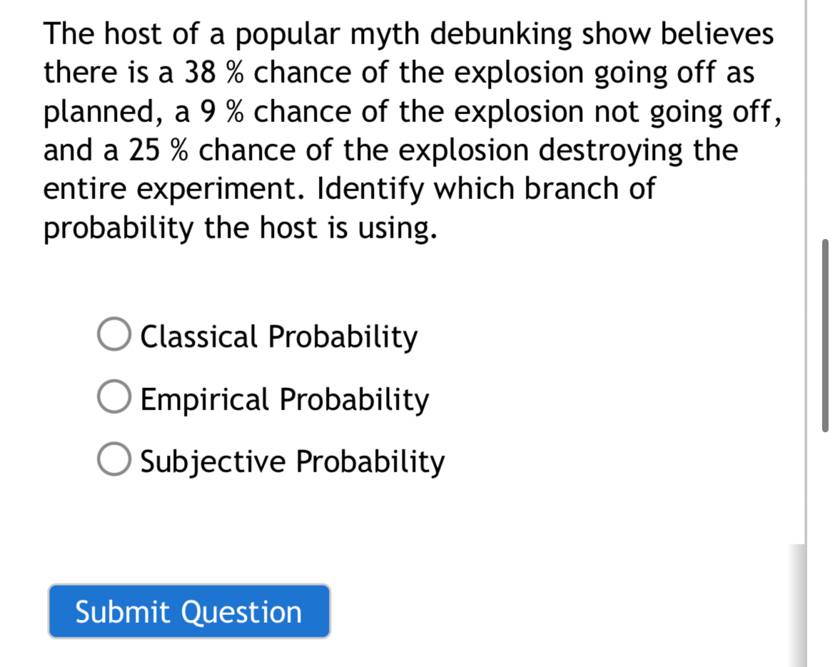 Solved The host of a popular myth debunking show | Chegg.com
