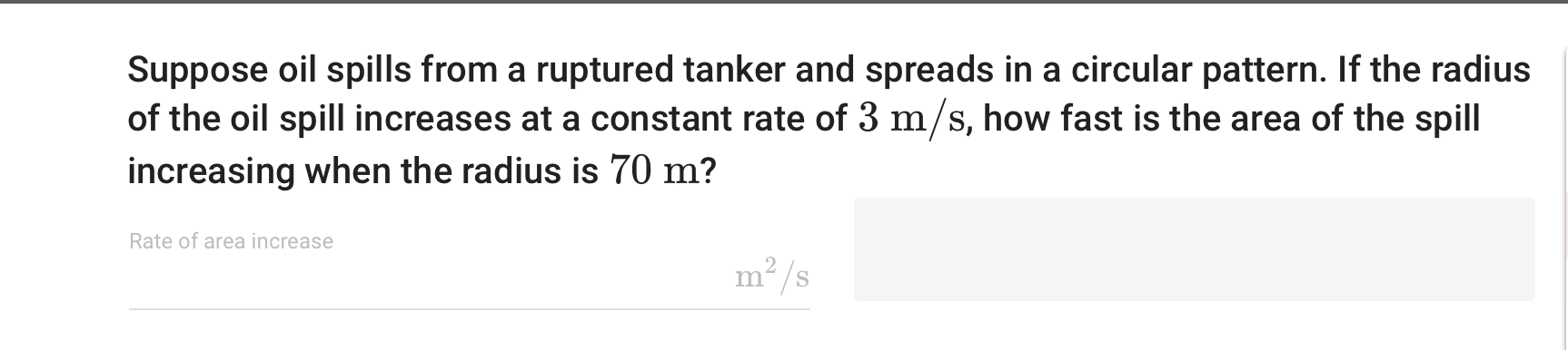 Solved Suppose oil spills from a ruptured tanker and spreads | Chegg.com