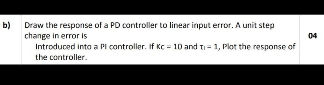 Solved Draw the response of a PD controller to linear input | Chegg.com