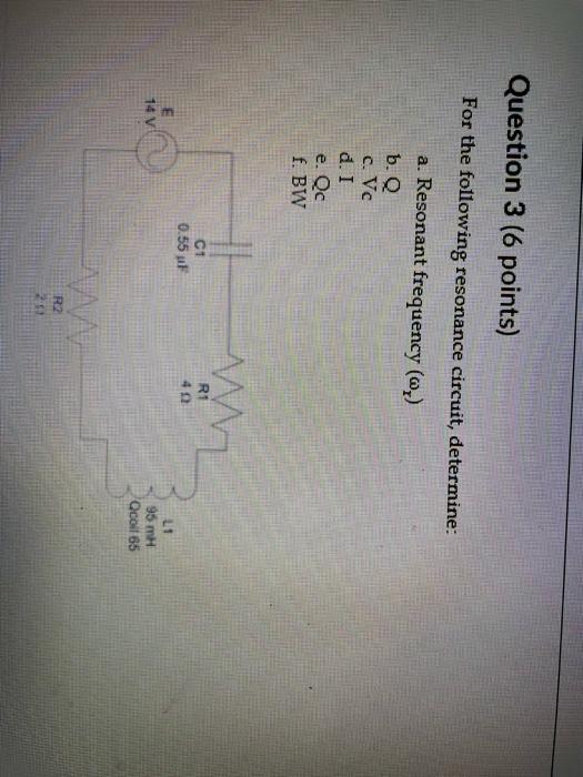 Solved Question 3 (6 points) For the following resonance | Chegg.com