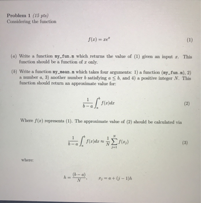 Solved Problem 1 (15 pts) Considering the function f(z)= re | Chegg.com