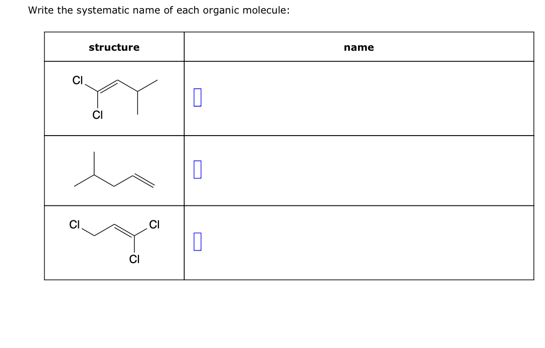 Solved Write the systematic name of each organic molecule: | Chegg.com