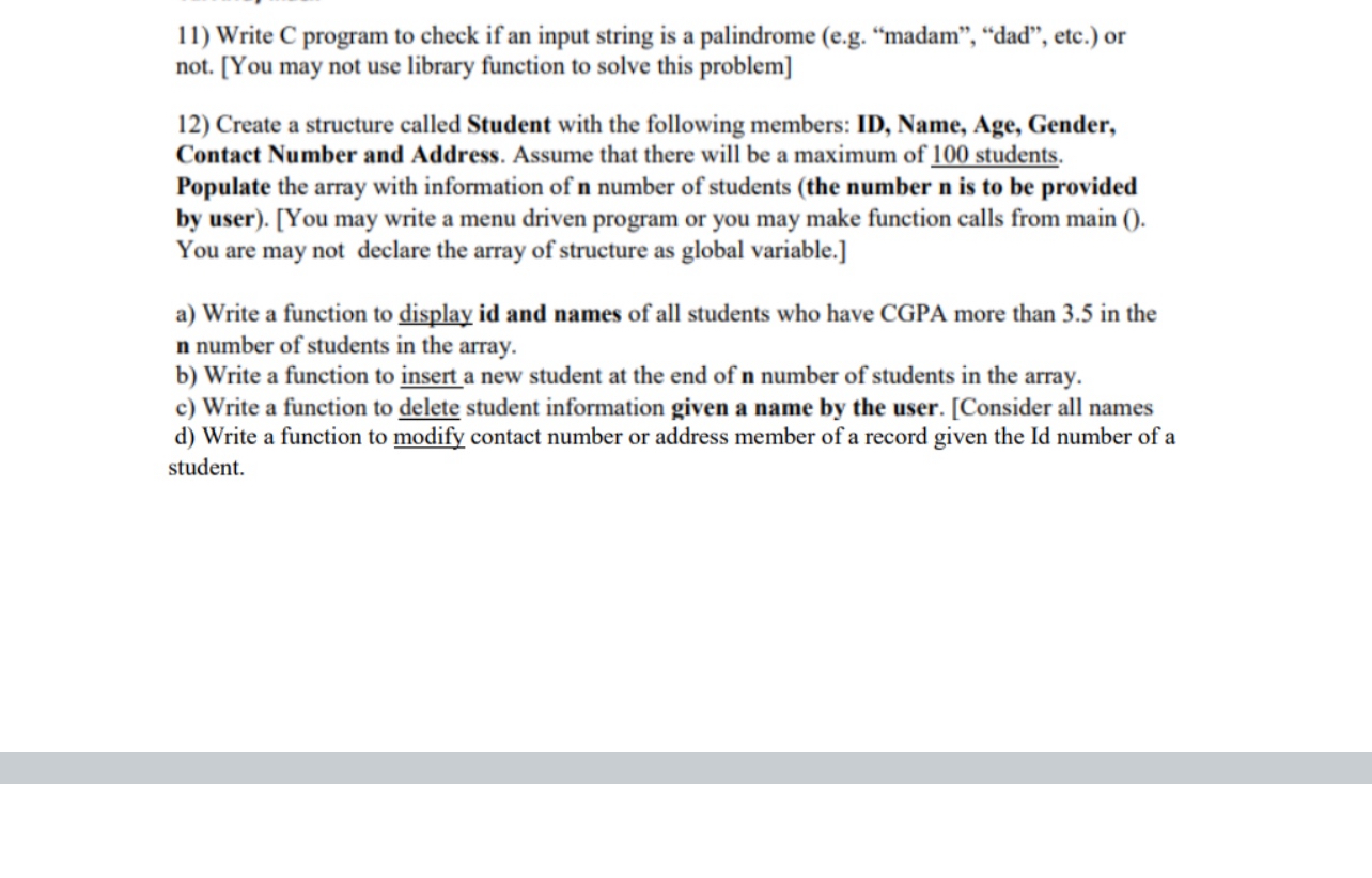 Solved Honourable Chegg Experts, Please solve it with C | Chegg.com