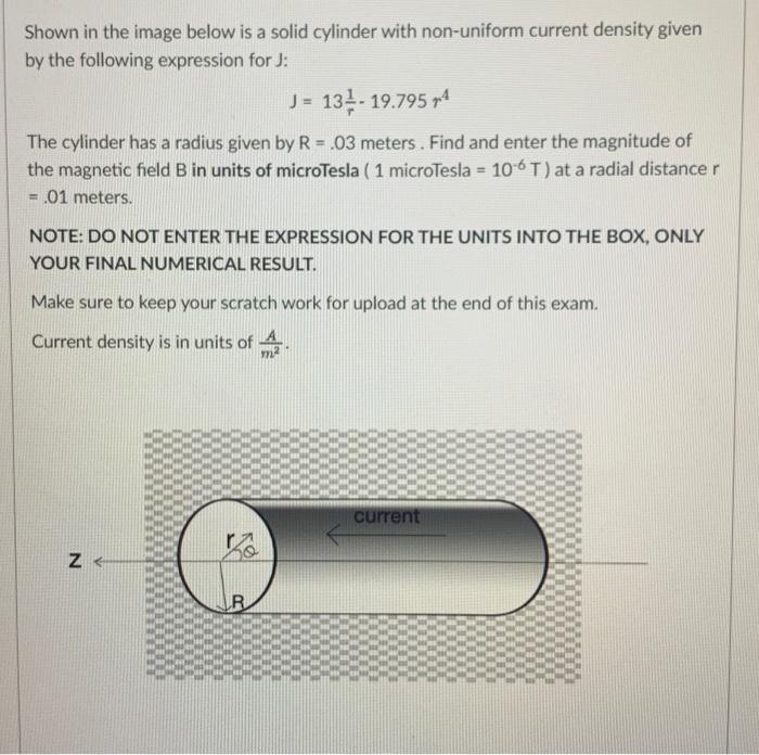 Solved Shown in the image below is a solid cylinder with | Chegg.com