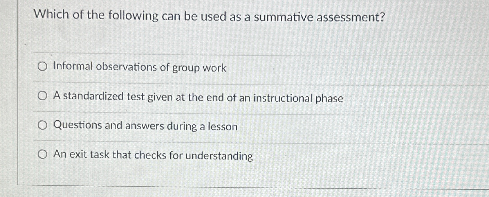 Solved Which of the following can be used as a summative | Chegg.com