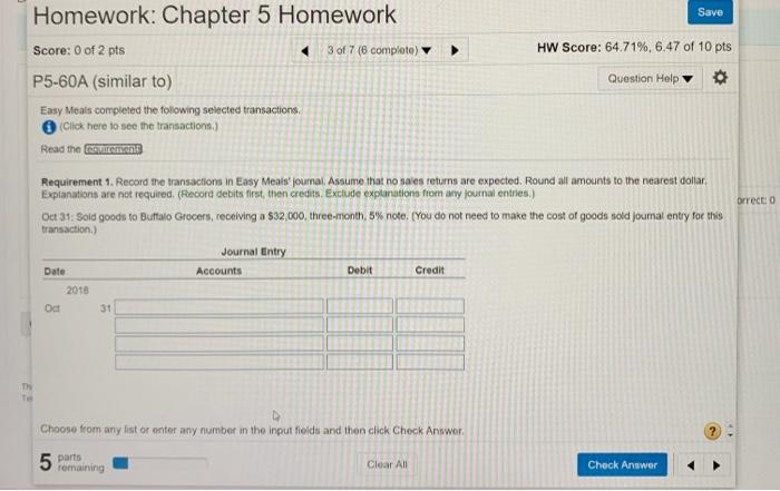 Solved Homework Chapter 5 Homework Save Score 0 Of 2 Pts 3