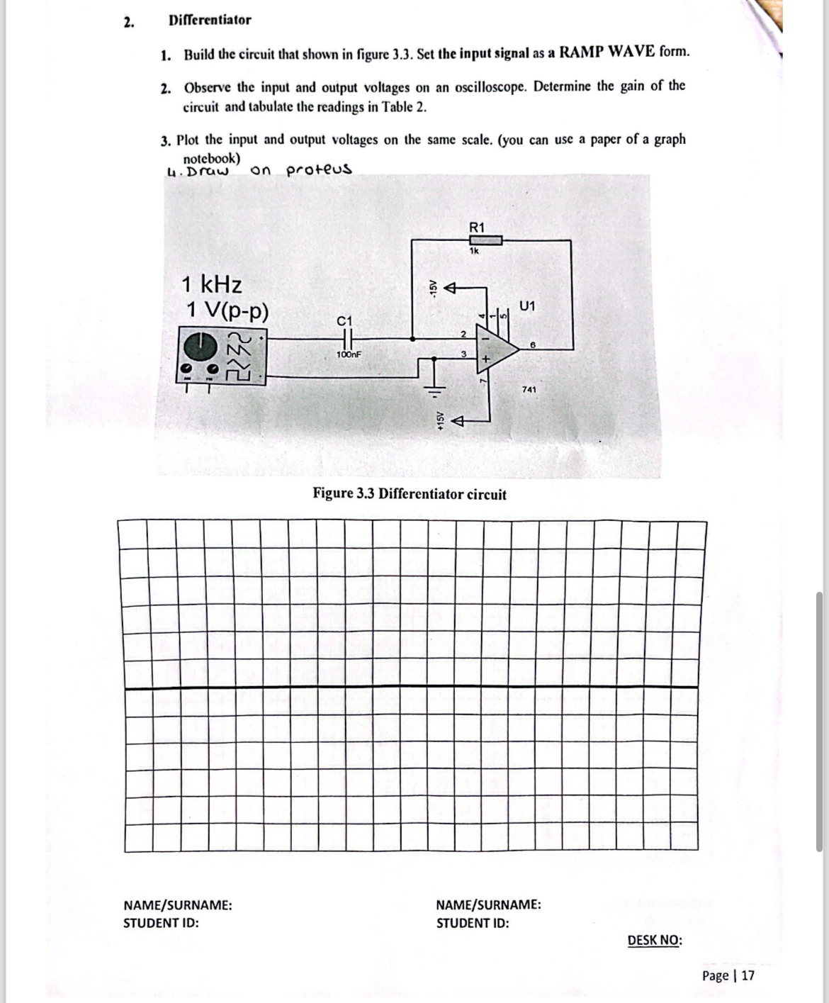 DifferentiatorBuild the circuit that shown in figure | Chegg.com