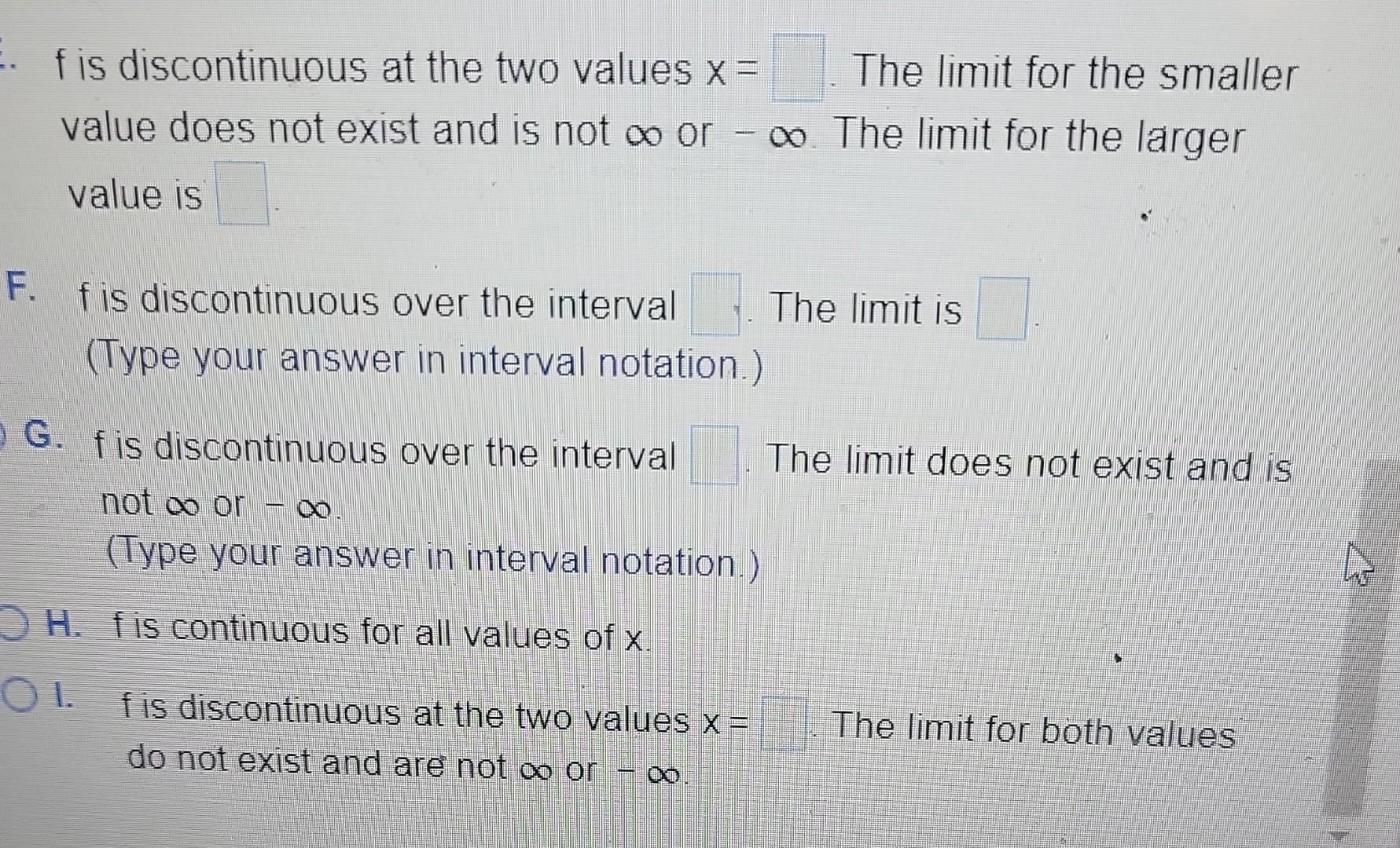 Solved Find All Values Xa Where The Function Is 2881