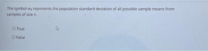 Solved The symbol o represents the population standard | Chegg.com
