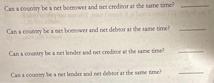 Solved Can a country be a net borrower and net creditor at | Chegg.com