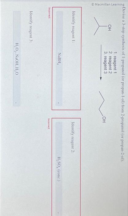 Solved Devise a 3-step synthesis of 1-propanol (or | Chegg.com Solved Devise a 3-step synthesis of 1-propanol (or | Chegg.com